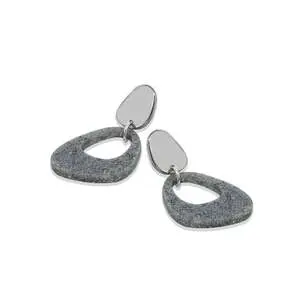 TOOLALLY Pebble Drop Earrings Stone - Grey