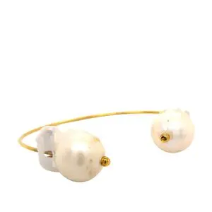 LINYA JEWELLERY Victt Baroque Pearl Cuff Bracelet - Gold