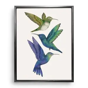 EMILY CARTER Antique Hummingbirds Ii Cream Fine Art Print M - Green