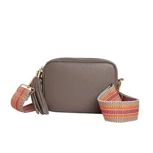 BETSY & FLOSS Verona Crossbody Bag With Aztec Strap - Orange
