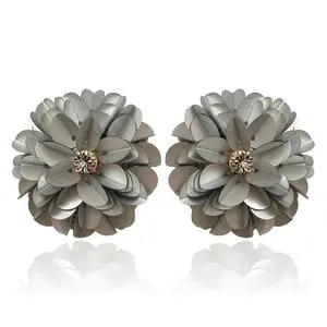 PINAR OZEVLAT Blossom Studs Satin - Silver