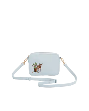 FABLE ENGLAND Charlotte Strawberry & Fawn Embroidered Camera Bag - Blue