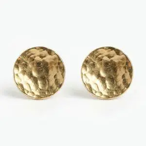 MELT'M JEWELRY Filled Hammered Disc Stud Earrings - Gold