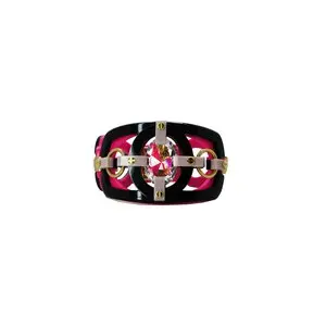 GISSA BICALHO Handmade Acrylic Bracelet Cutted Stone Oval