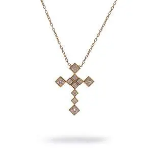 EBRU JEWELRY Eternal Grace Diamond Cross Necklace - Gold
