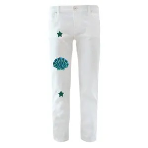 MY PAIR OF JEANS White / Green Emerald Boyfriend - White/green