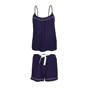 PRETTY YOU Bamboo Cami & Short Pyjama Set In Midnight - Blue
