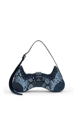A BY ANYAH Archie Serpiente Azul Shoulder Bag - Blue