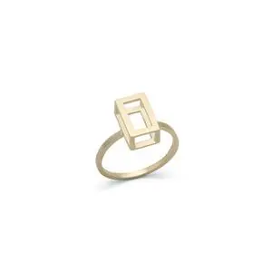 SHEIDA FARROKHI Rectangle Ring Solid Yellow - Gold