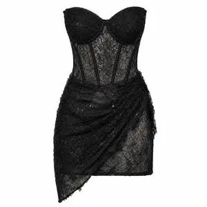 ANGELIKA JOZEFCZYK Mini Lace Dress Catrice - Black