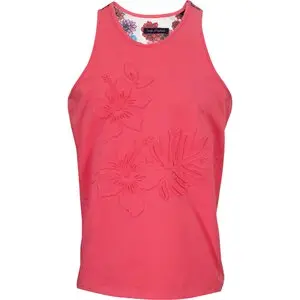 LORDS OF HARLECH Tedford Embossed Floral Tank Melon - Orange
