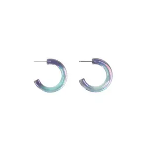 Saachi Ombre Shimmer Hoop Clear Earrings - Blue