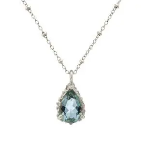 DAINTY LONDON Silver Topaz Necklace Aurelia - Blue