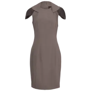 Layo G Stretch Zip Collar Midi Dress Gray - Grey