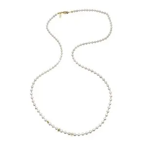 FARRA Timeless Freshwater Pearls Long Necklace - White