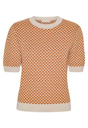 GROBUND Alva Tee The One With A Ochre Pattern - Orange
