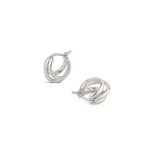 DINNY HALL Signature Triple Huggie Hoops - Silver