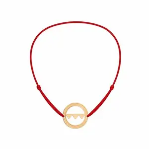 GALER Gold / Red Fang 14k Gold Cord Bracelet - Gold/red