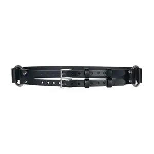 HAUTE CUIR Harness Leather Belt - Black