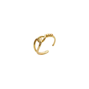 SPERO LONDON Knotted Circles Sterling Silver Adjustable Ring - Gold