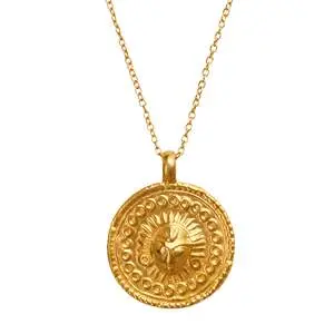 GODDESS CHARMS Sun God Charm Necklace Lord Surya - Gold
