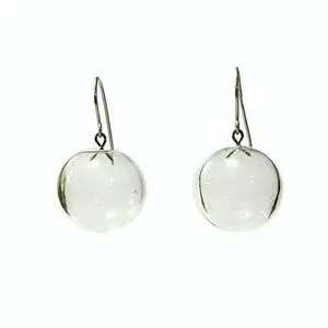 LAURA DAILI Neutrals / Air Glass Bubbles Earrings - Silver