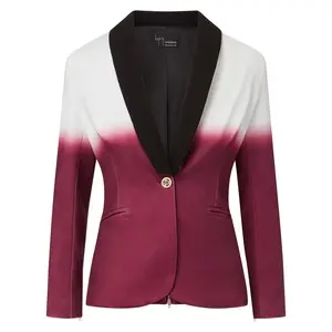 Layo G S Rebellious Stretch Blazer Fuchsia Pink Purple & White Ombre - White/purple