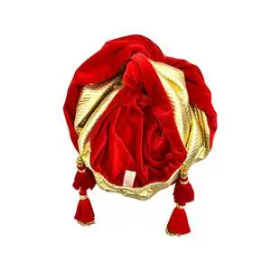 JULIA CLANCEY Zia Golden & Ruby Mini Dorado Reversible Turban - Blue
