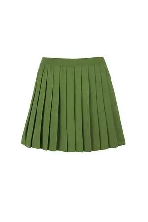 SALANIDA Piccolo Pleated Merino Wool Mini Skirt - Green