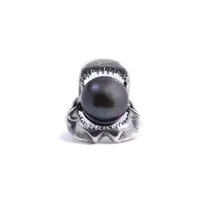 LEE RENEE Shark Jawbone Tie Pin Pearl - Silver