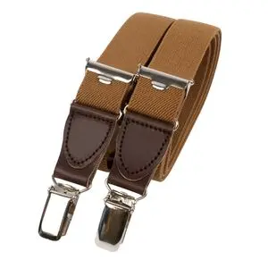 LE COLONEL Neutrals Chocolate Leather Chestnut Skinny Braces - Brown