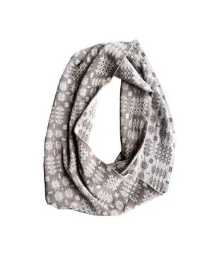 MABLI Neutrals Carthen Mawr Loop Scarf — Pecan / Ecru - Beige/brown