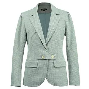 SMART AND JOY Micro Houndstooth Strap-on-side-waist Jacket - Green