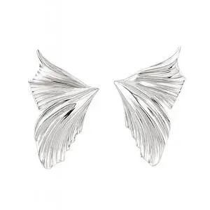 JANUS EDINBURGH Selkie Sterling Fish Fin 3d Stud Earrings - Silver