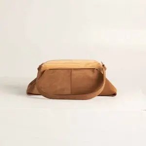 TARA STUDIO Neutrals / Camel Bella Suede Leather Bag - Brown