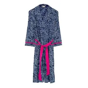 INARA Indian Cotton Starry Night Print Robe - Blue