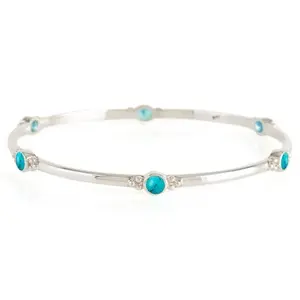 CHARLOTTE'S WEB JEWELLERY Blue / Silver Holi Jewel Silver Bangle Turquoise - Blue/silver