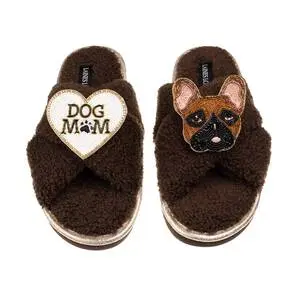 LAINES LONDON Embellished Boucle Slippers - Brown