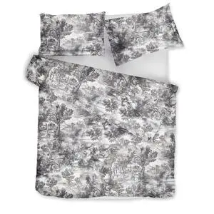 DECOFLUX HOME Grey / White Bedding Set The Lover's Tale Grey Uk Super King, Us King Grey/white