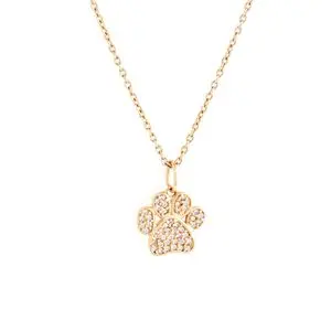 BELINDA JEWELZ Audrey Dog & Cat Paw Necklace - Gold