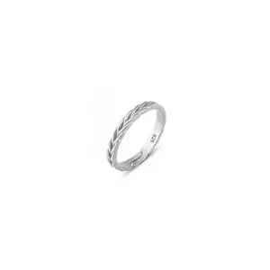 SPERO LONDON Braided Barley Design Adjustable Sterling Band Ring - Silver