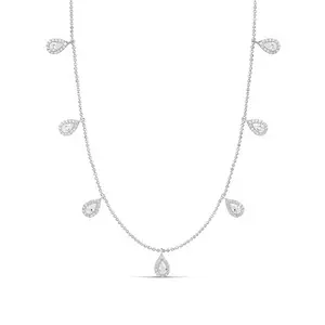 SHYMI Multi Pear Shape Drop Necklace - Silver
