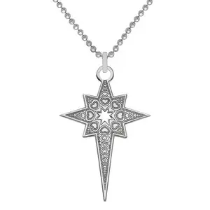 CARTERGORE Large Sterling North Star Pendant Necklace - Silver