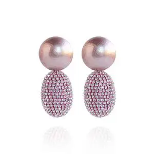 SAULE LABEL Selena Clip-on Earrings In Ashen Rose - Pink