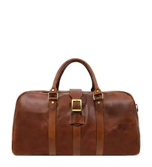 TIME RESISTANCE Cognac Matte Leather Travel Bag Tender Is The Night - Brown