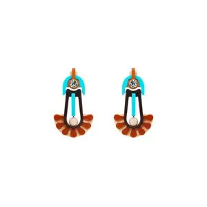 GISSA BICALHO Handmade Acrylic Earring Dandelion & Orange - Yellow