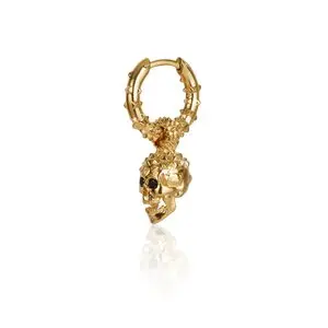 KASUN LONDON Skull Hoop Earrings - Gold