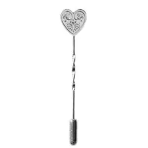 LEE RENEE Wildflower Heart Tie Pin - Silver