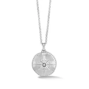 DOWER & HALL True North Diamond Locket Sterling - Silver
