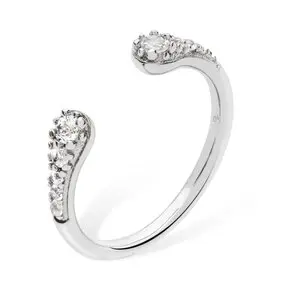 LUCY QUARTERMAINE Solid Sterling Open Skinny Drip Ring With White Topaz - Silver